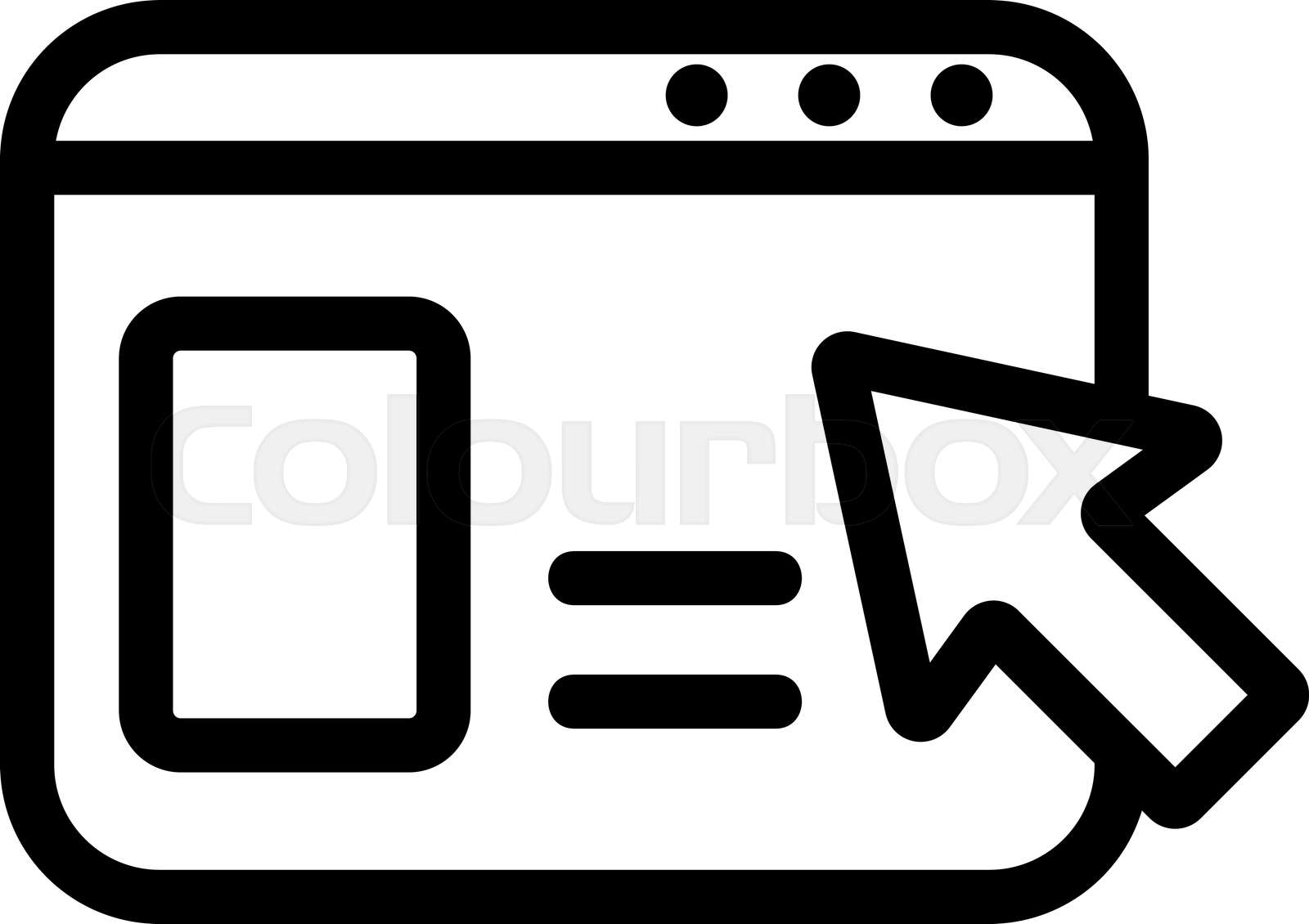 Browser cursor icon vector. Isolated contour symbol illustration ...