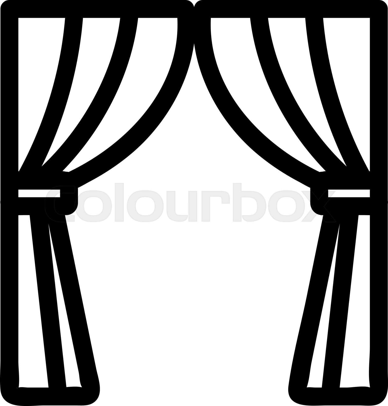 curtain icon vector. Isolated contour symbol illustration | Stock ...