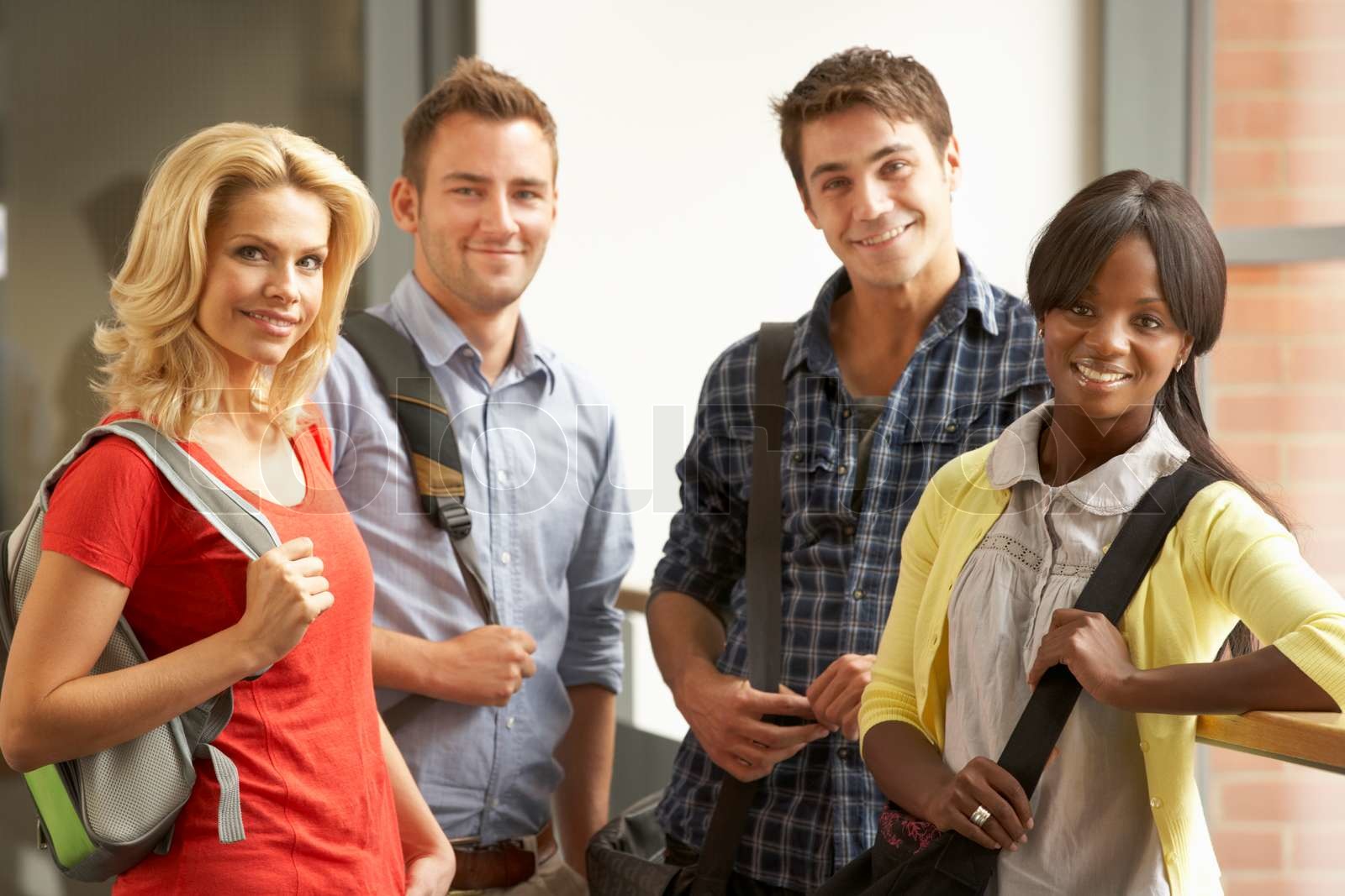 Mixed group of students in college | Stock image | Colourbox