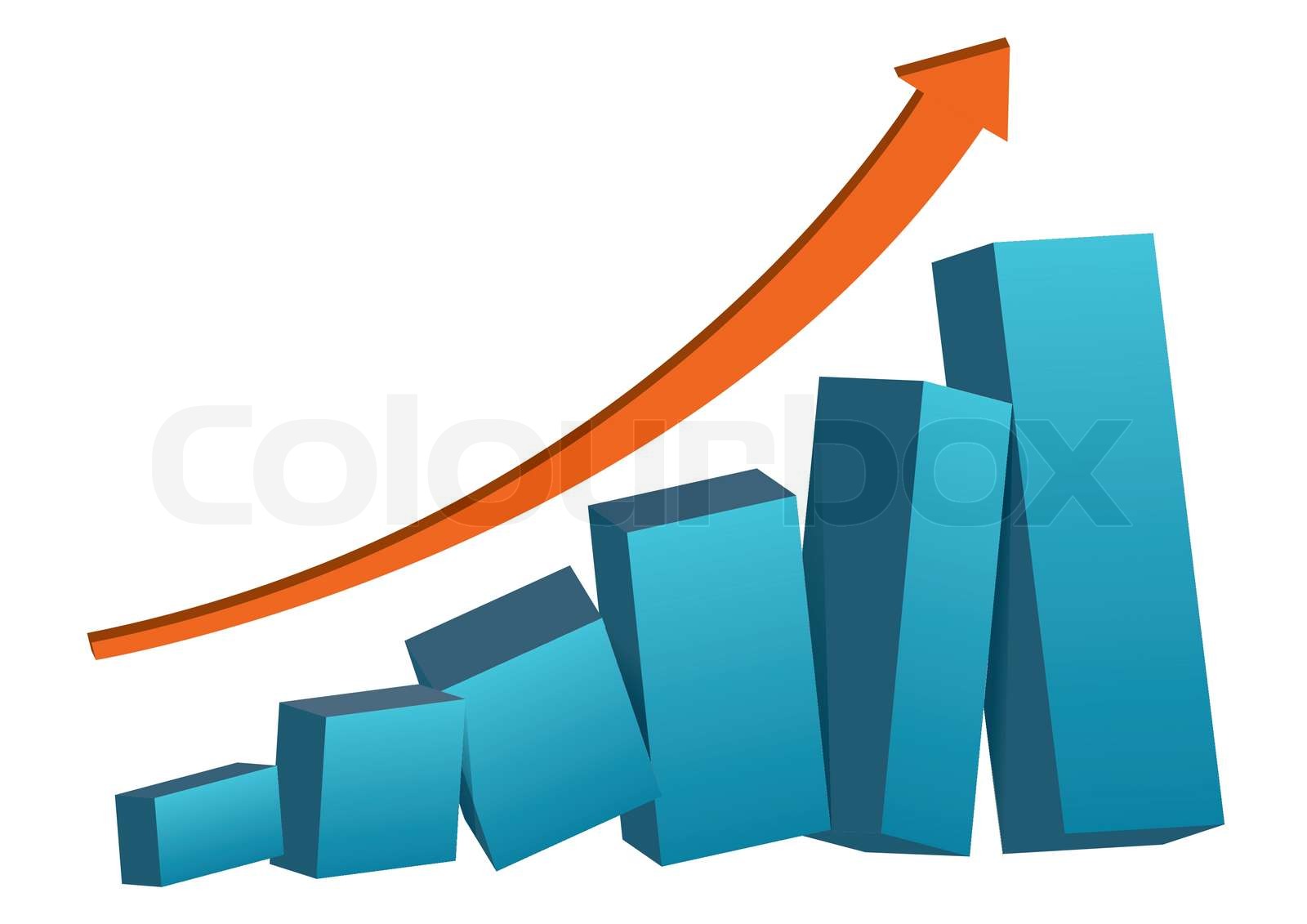 3d growth diagram with an arrow | Stock vector | Colourbox