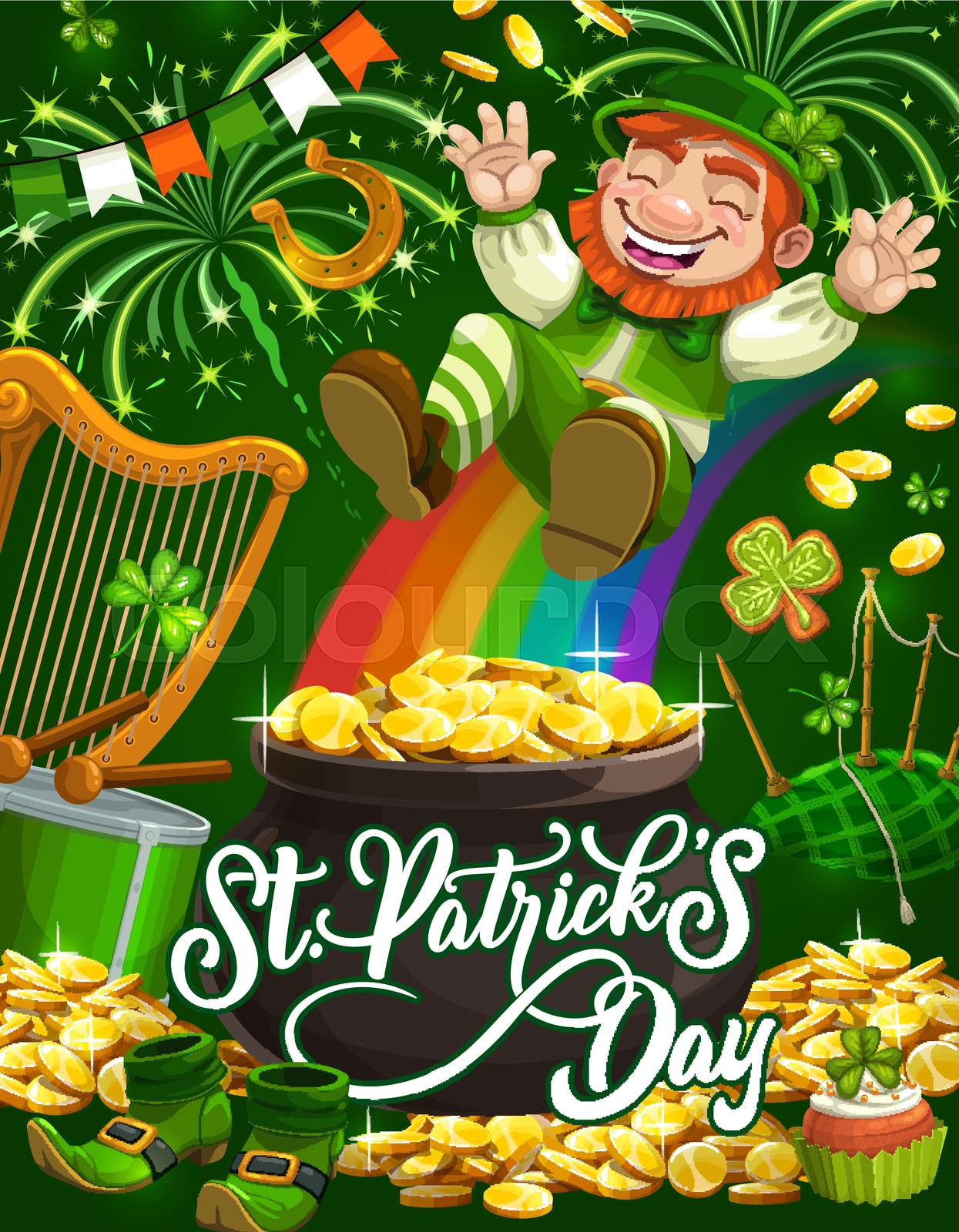 Leprechaun Pot Of Gold Rainbow