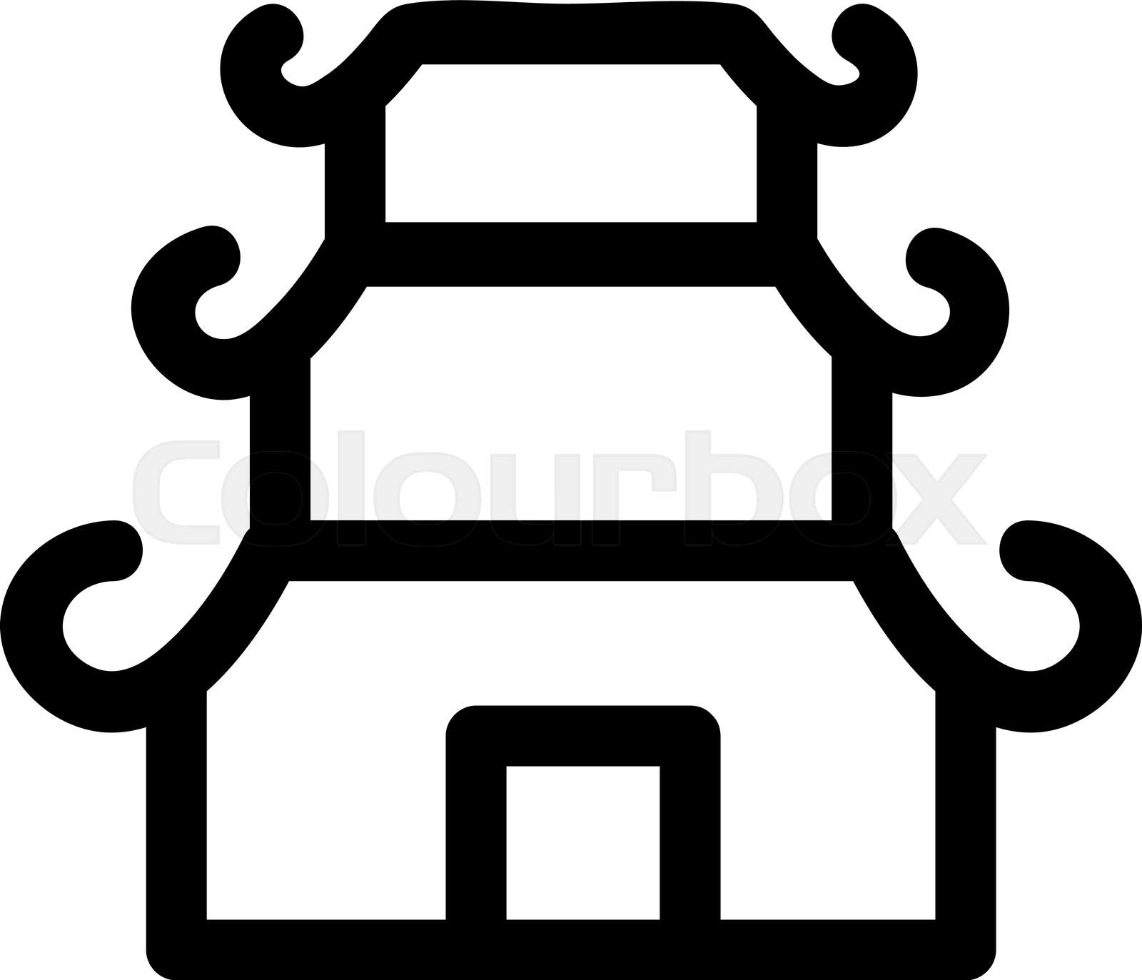 Building China icon vector. Isolated contour symbol illustration ...