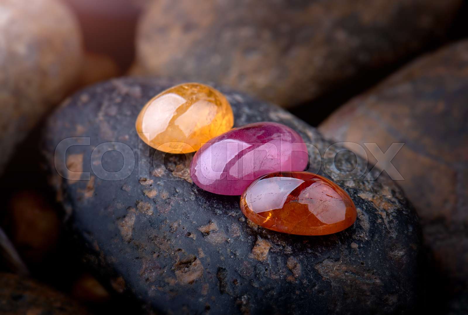 Round cut mineral gemstones . | Stock image | Colourbox