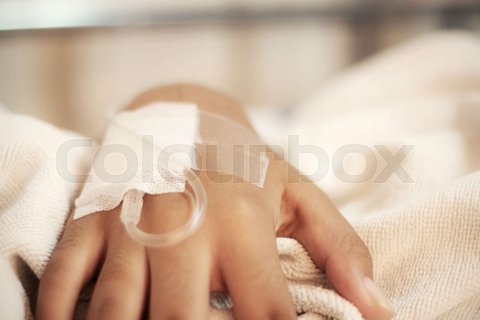 Hand of the patient at hospital. | Stock image | Colourbox