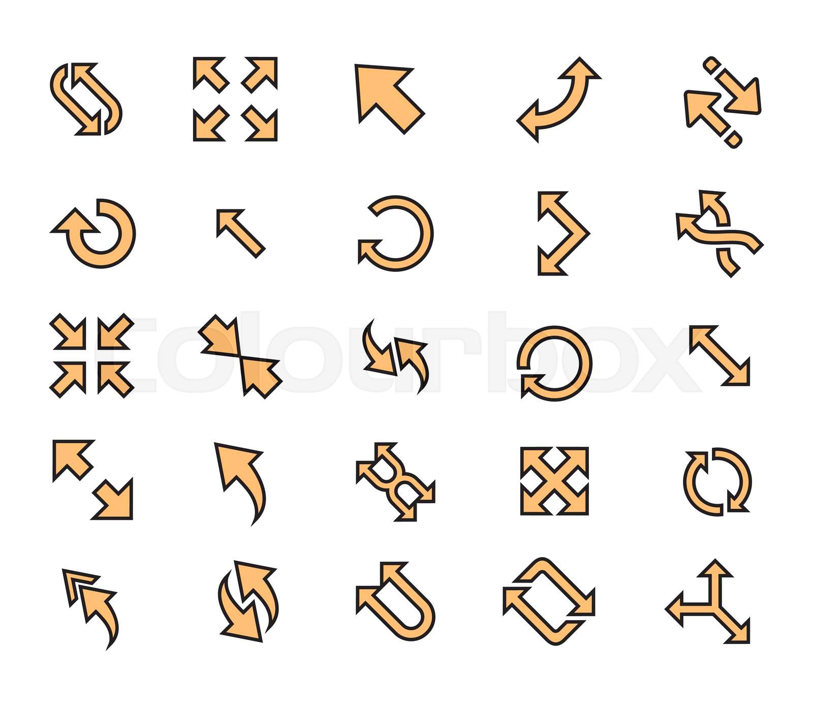 Vector set of outline useful arrows | Stock vector | Colourbox