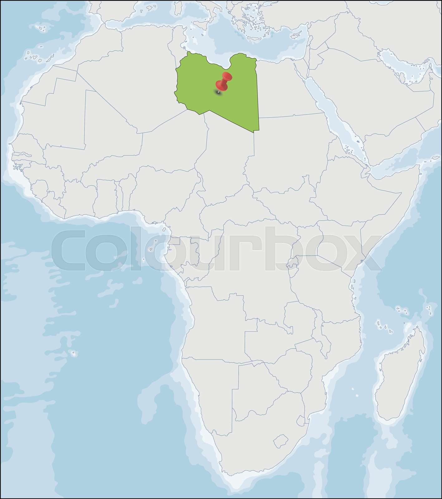 State of Libya location on Africa map | Stock vector | Colourbox