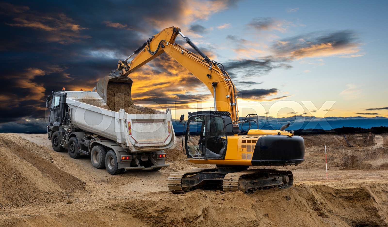 excavator at construction site | Stock image | Colourbox