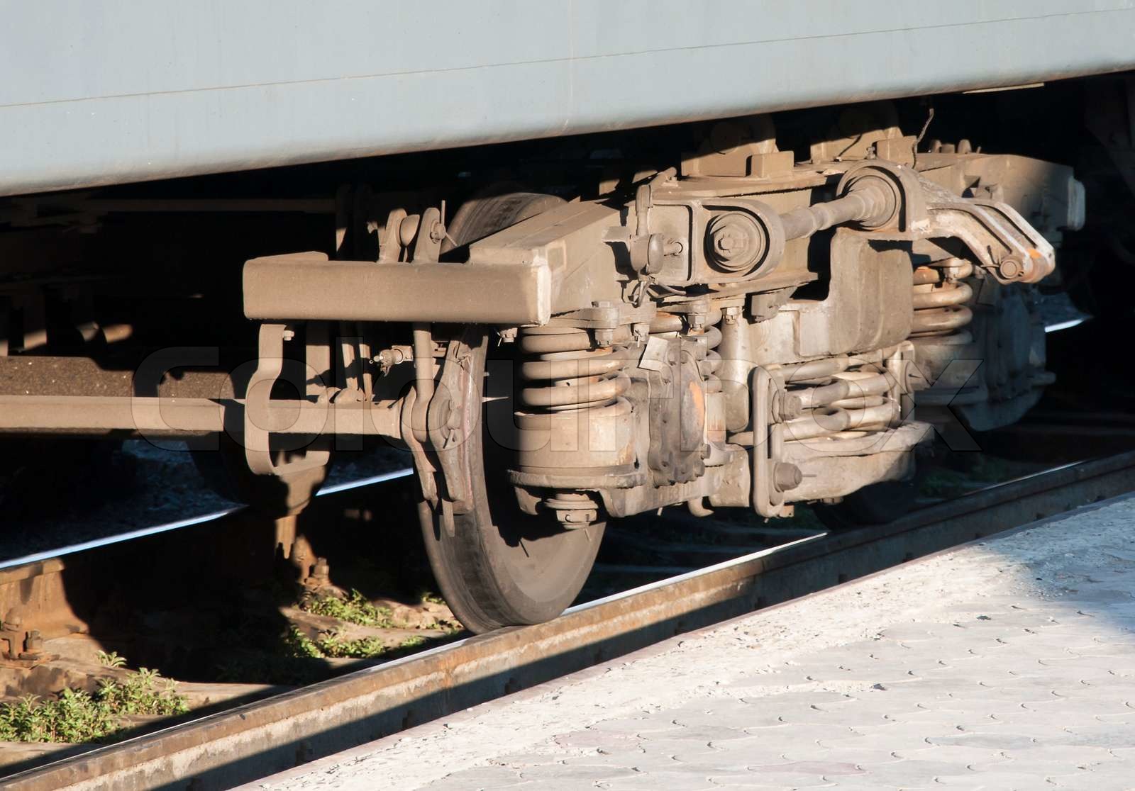 Railway wheels wagon | Stock image | Colourbox