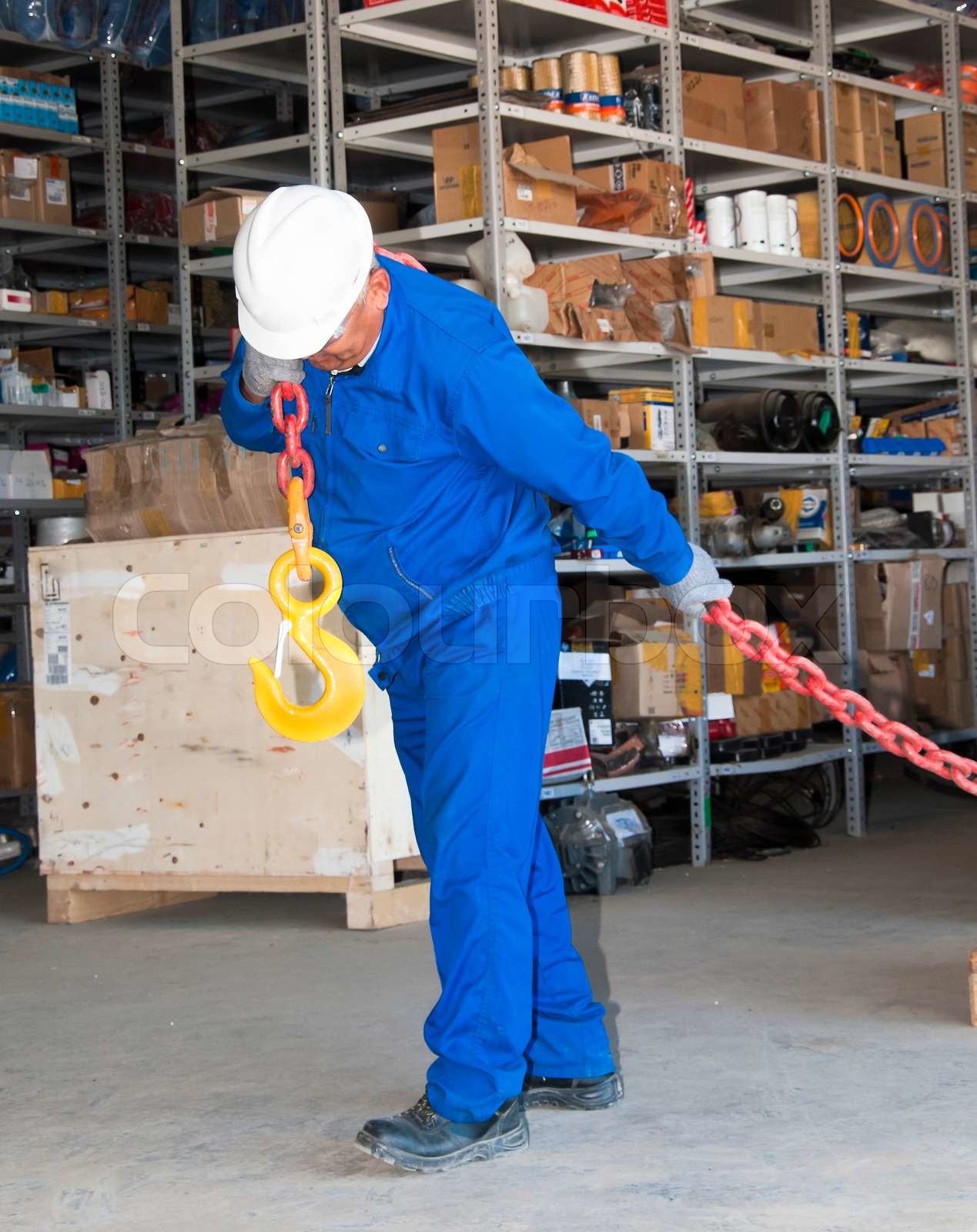 the worker works at a warehouse | Stock image | Colourbox