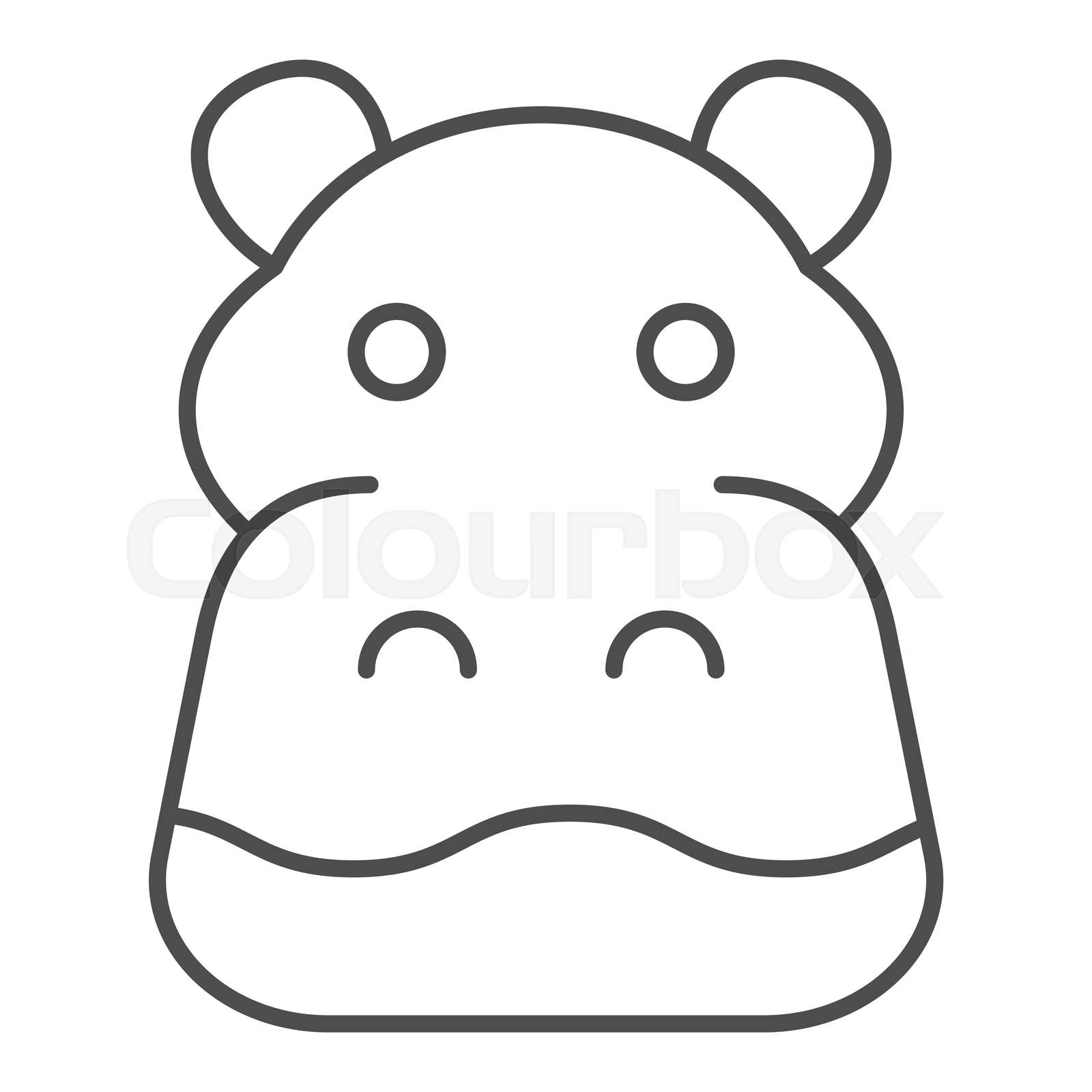 Hippo Face Coloring Pages