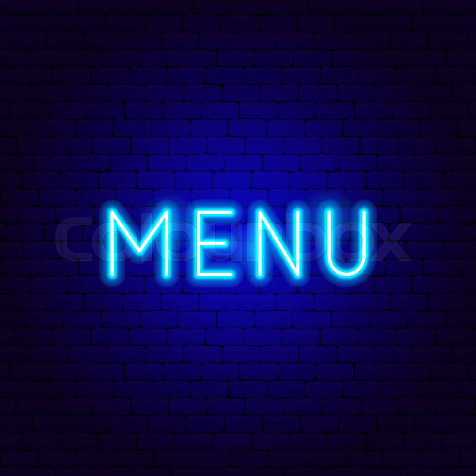 Menu Neon Text | Stock vector | Colourbox