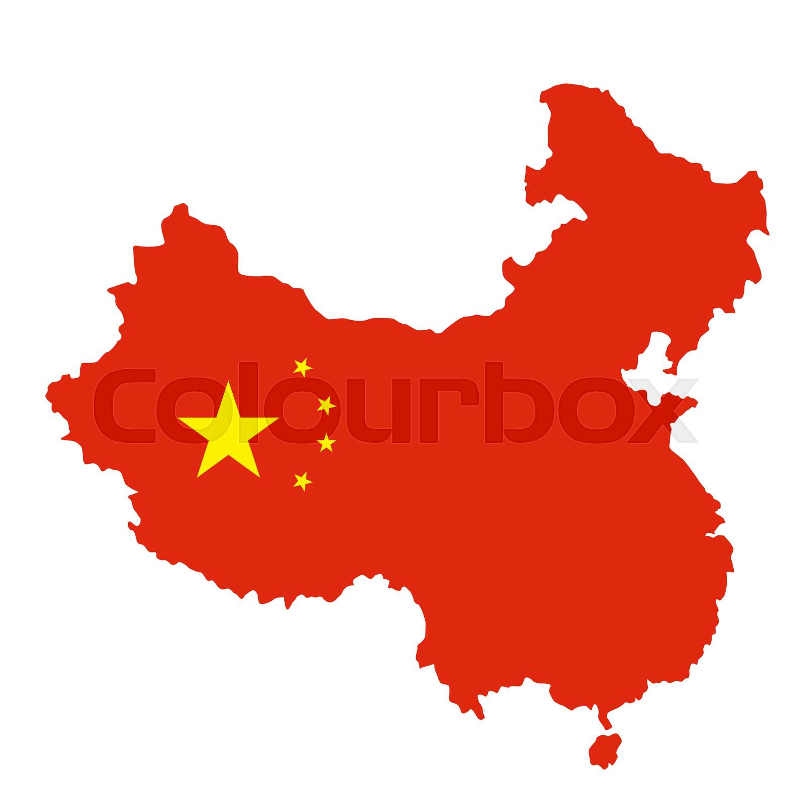 China Map on White Background. Vector Illustration | Stock vector ...