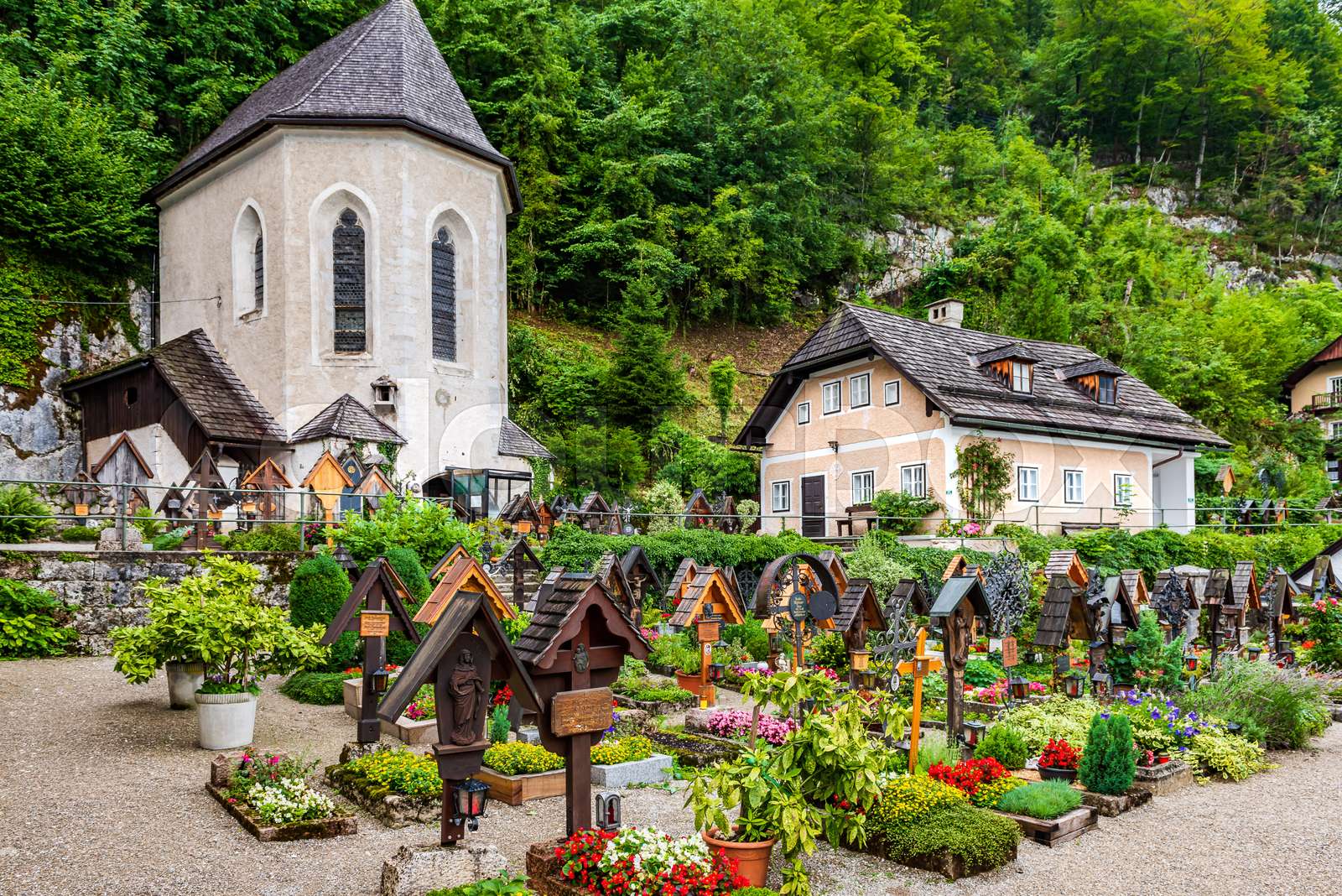 Cemetery in Hallstatt | Stock image | Colourbox