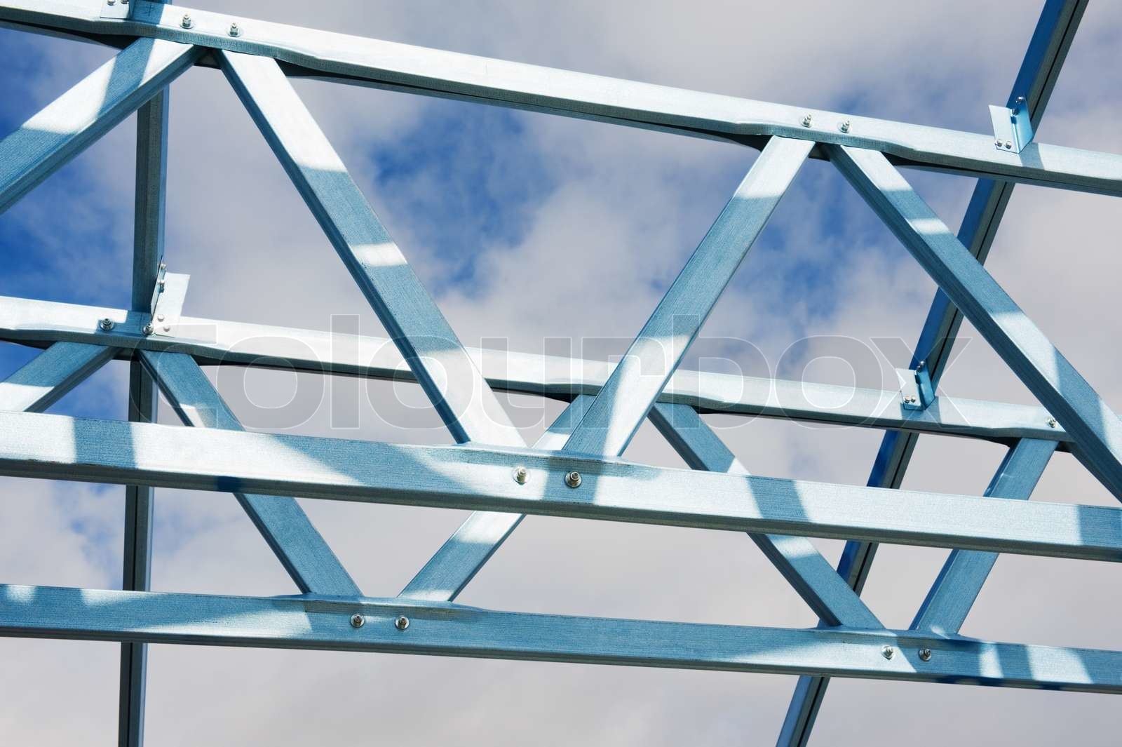 Steel framework under construction | Stock image | Colourbox