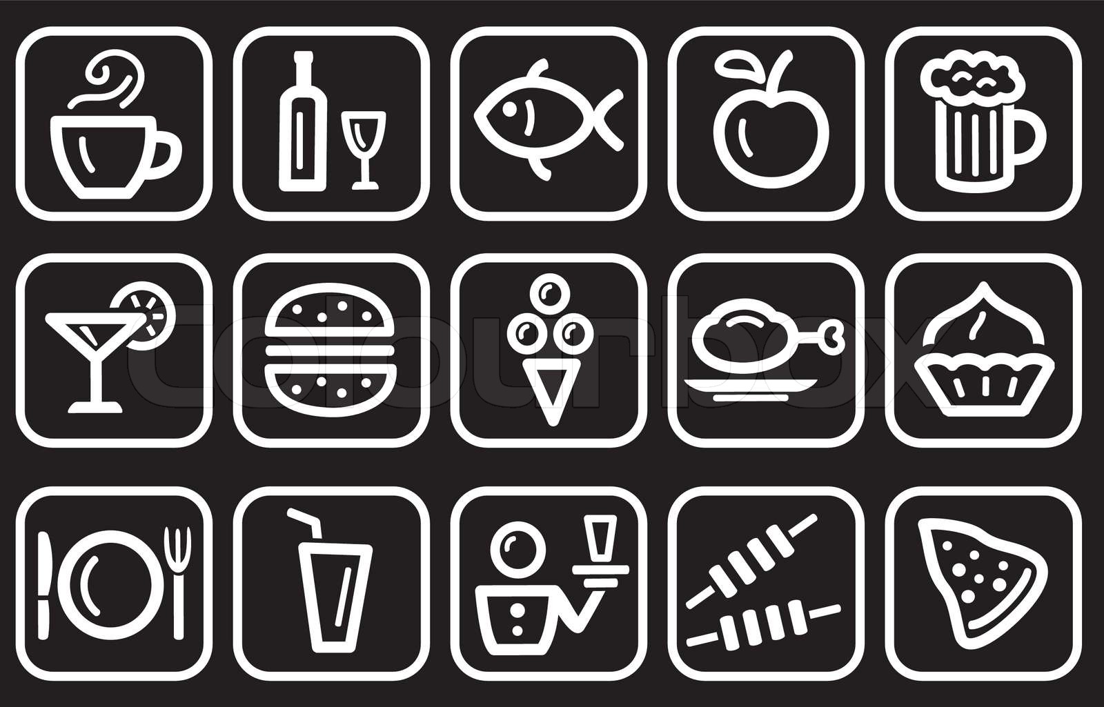 mad, ikon, drik | Stock vektor | Colourbox