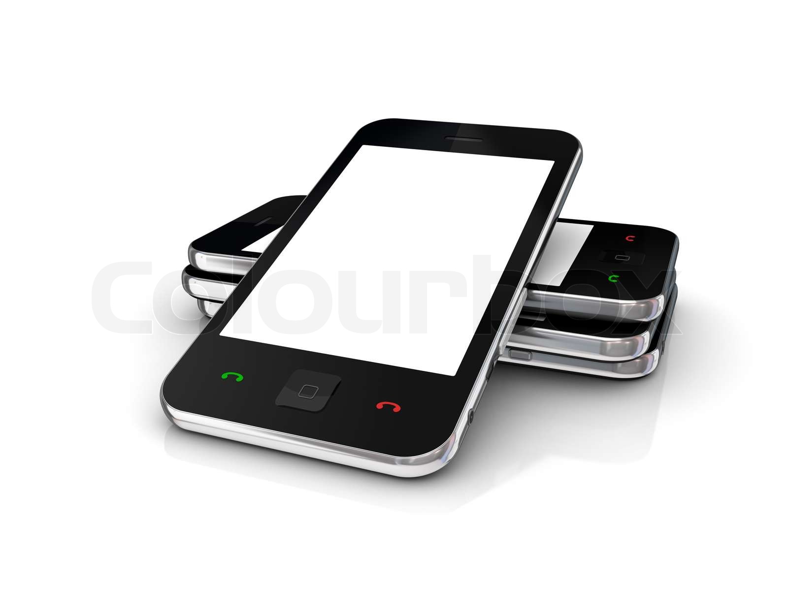 Modern mobile phones with touchscreen | Stock image | Colourbox