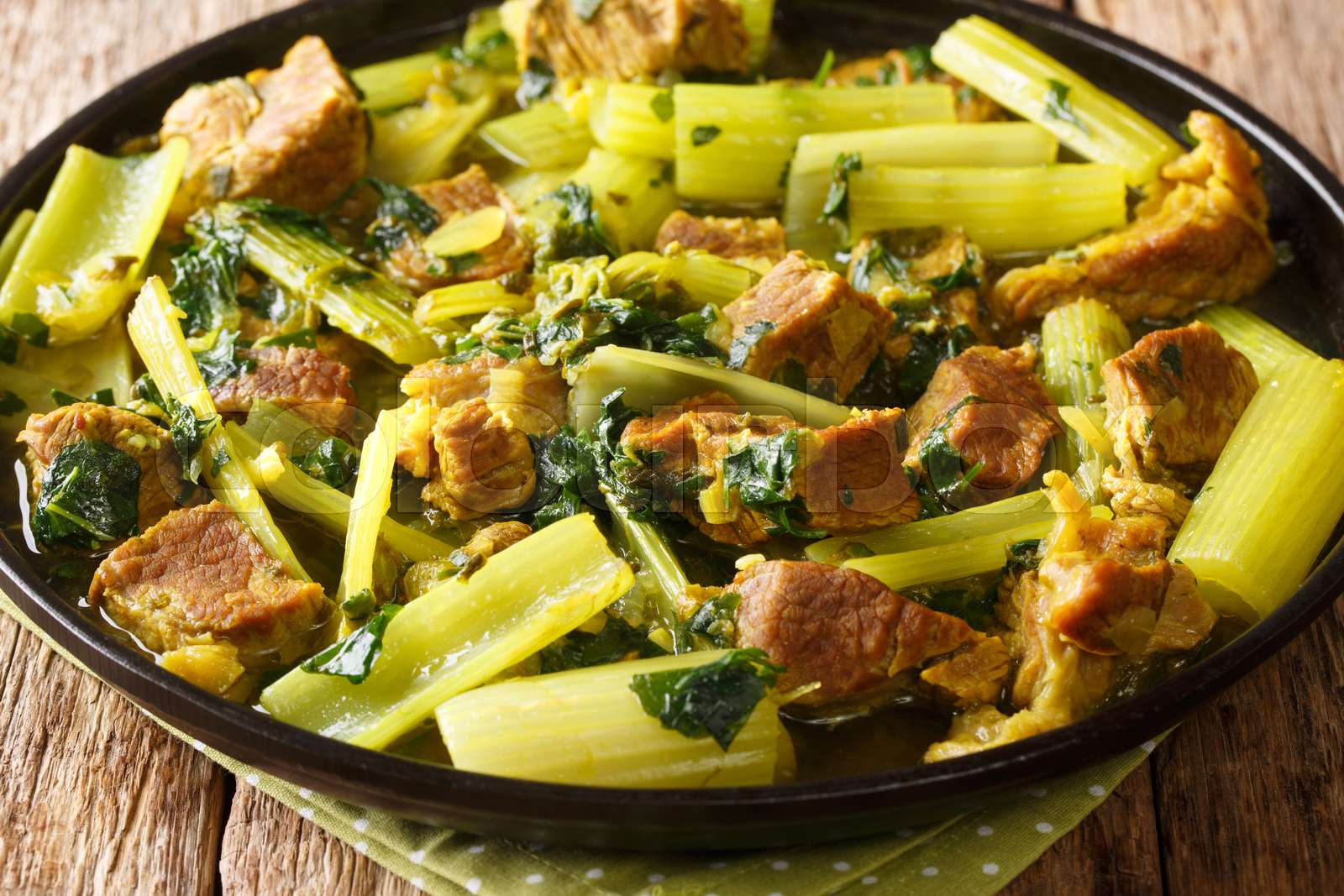 Persian celery stew also known as khoresht karafs is a delicious ...
