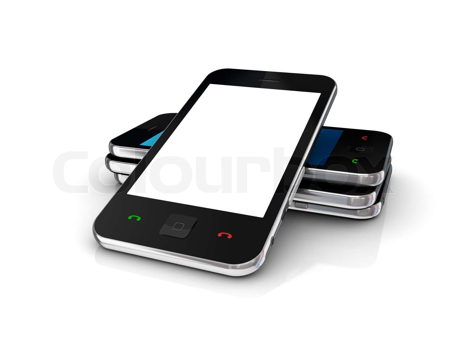 Modern mobile phones with touchscreen | Stock image | Colourbox