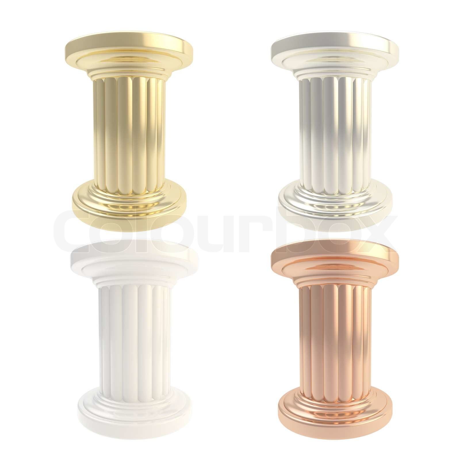 Column pillar podium isolated, set of four | Stock image | Colourbox