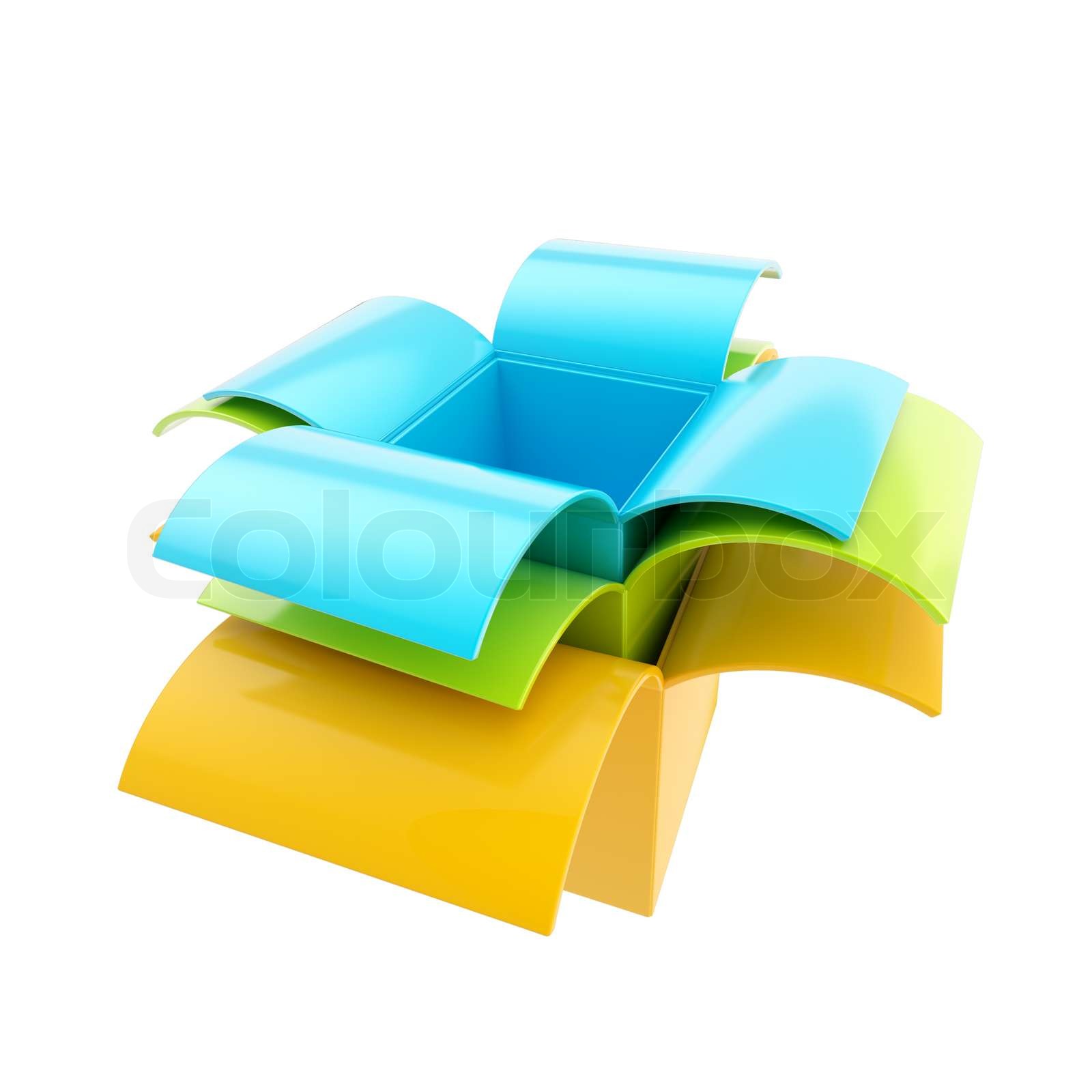 Stack of package parcel boxes isolated on white | Stock image | Colourbox