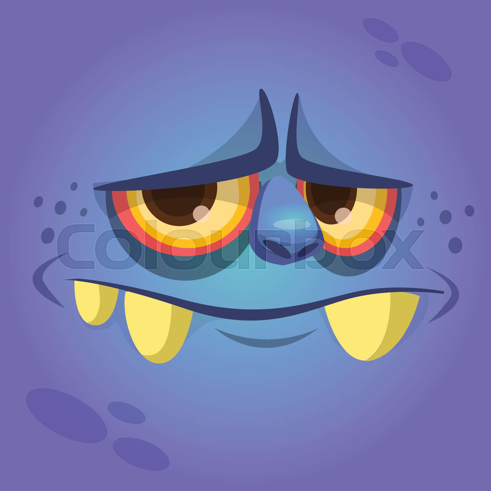 Cartoon cute monster face avatar. Vector illustration | Stock vector ...