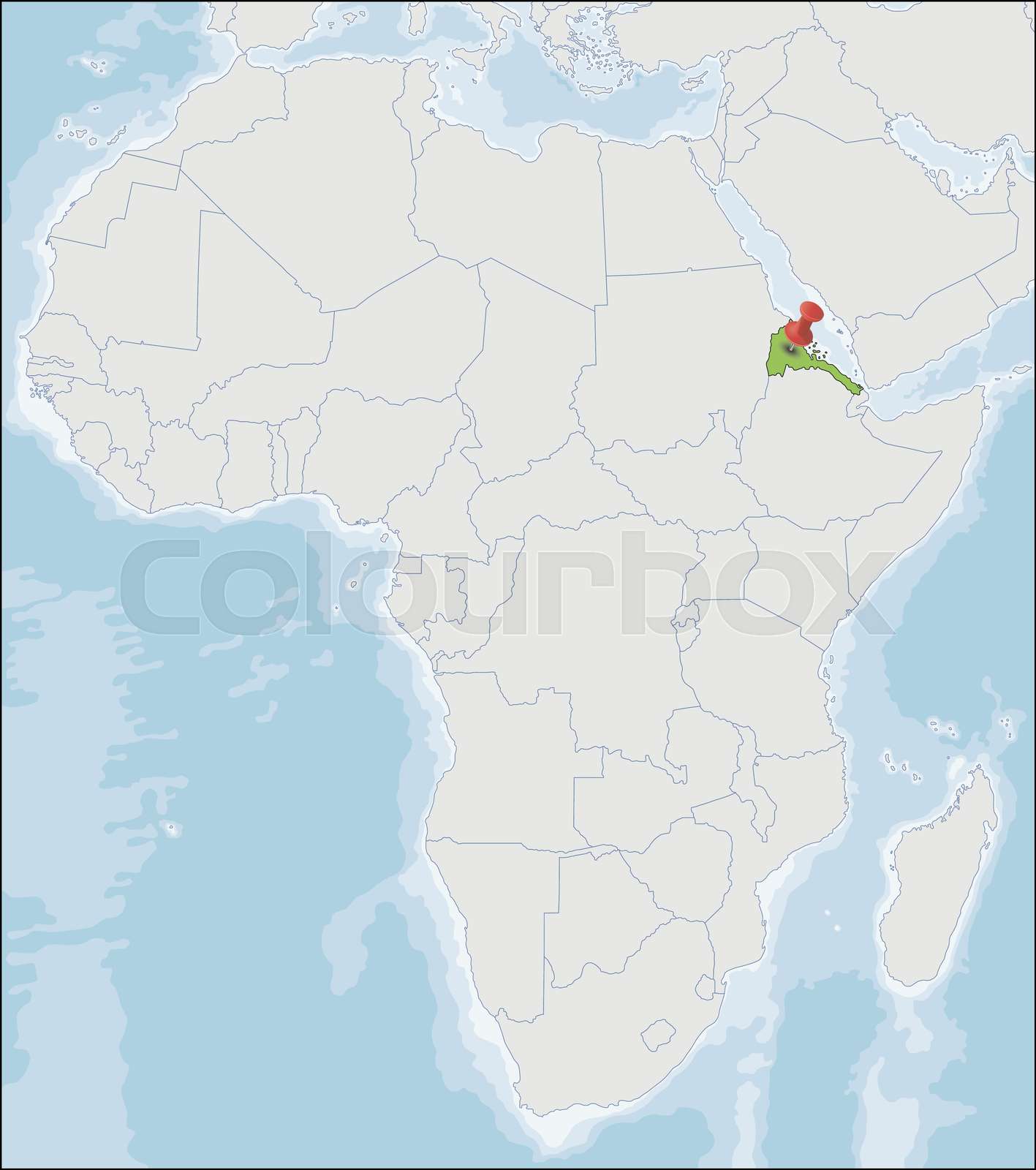 State of Eritrea location on Africa map | Stock vector | Colourbox