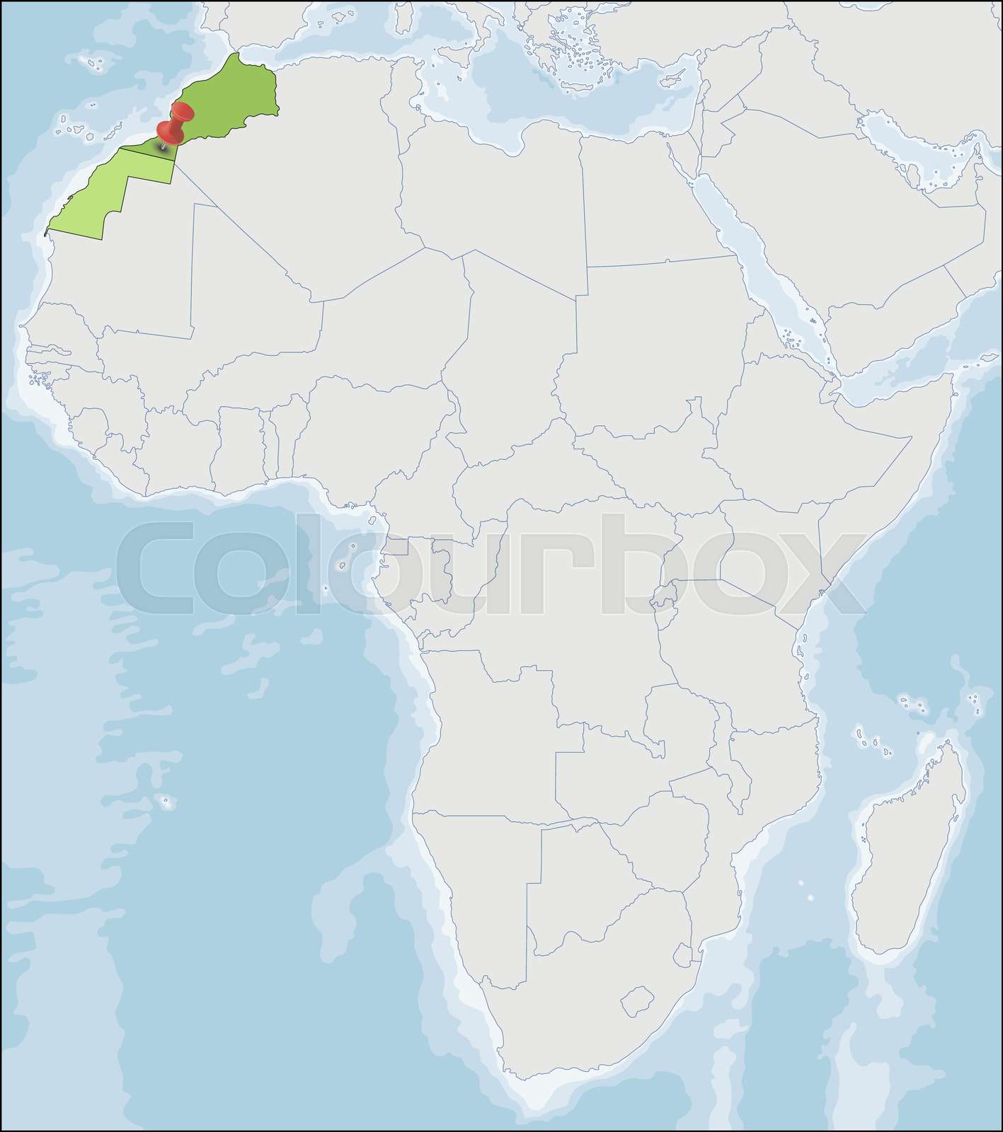 Kingdom of Morocco location on Africa map | Stock vector | Colourbox