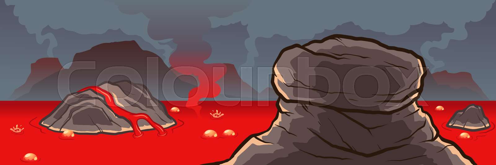 Lava lake | Stock vector | Colourbox