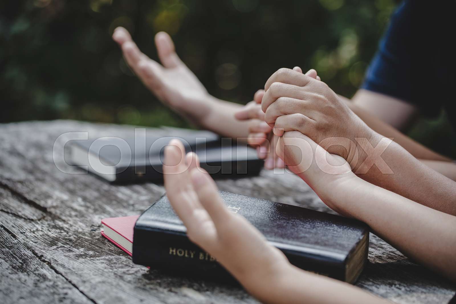 Group of different women praying together | Stock image | Colourbox