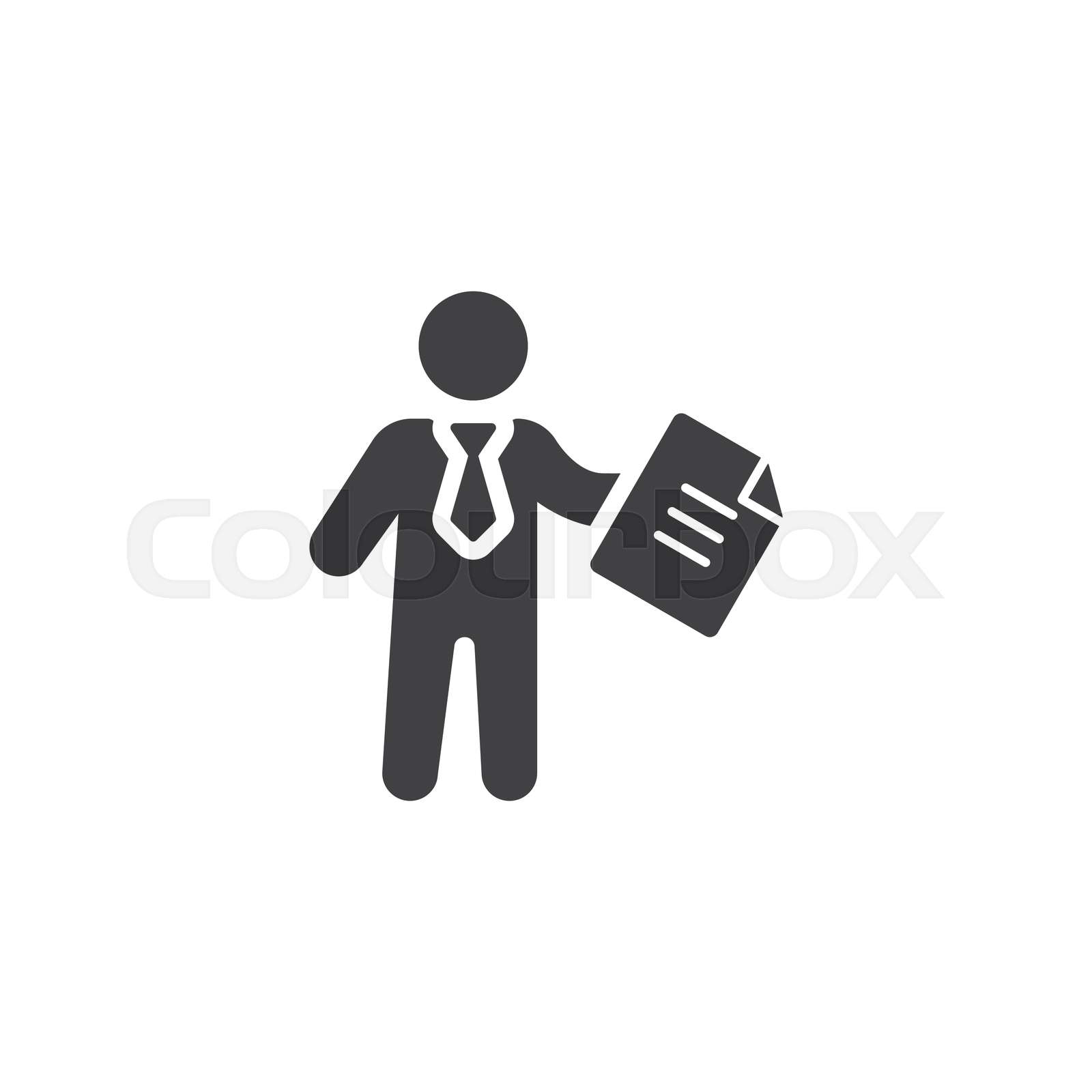 Business man with document file vector icon | Stock vector | Colourbox