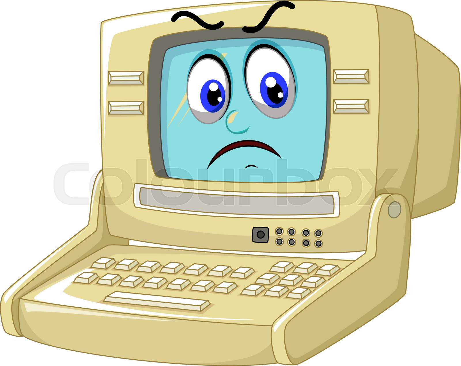 White Old Past PC Computer Desktop Cartoon | Stock vector | Colourbox