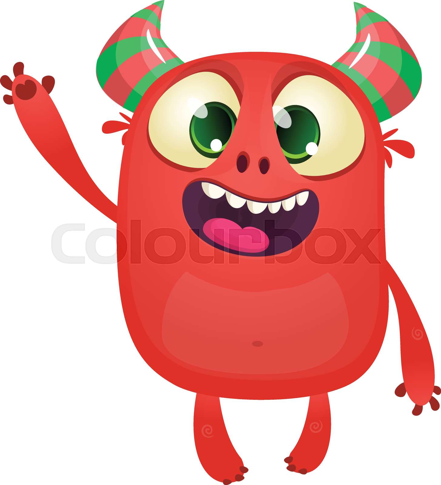 Mischievous cartoon monster character. Vector stock illustration ...