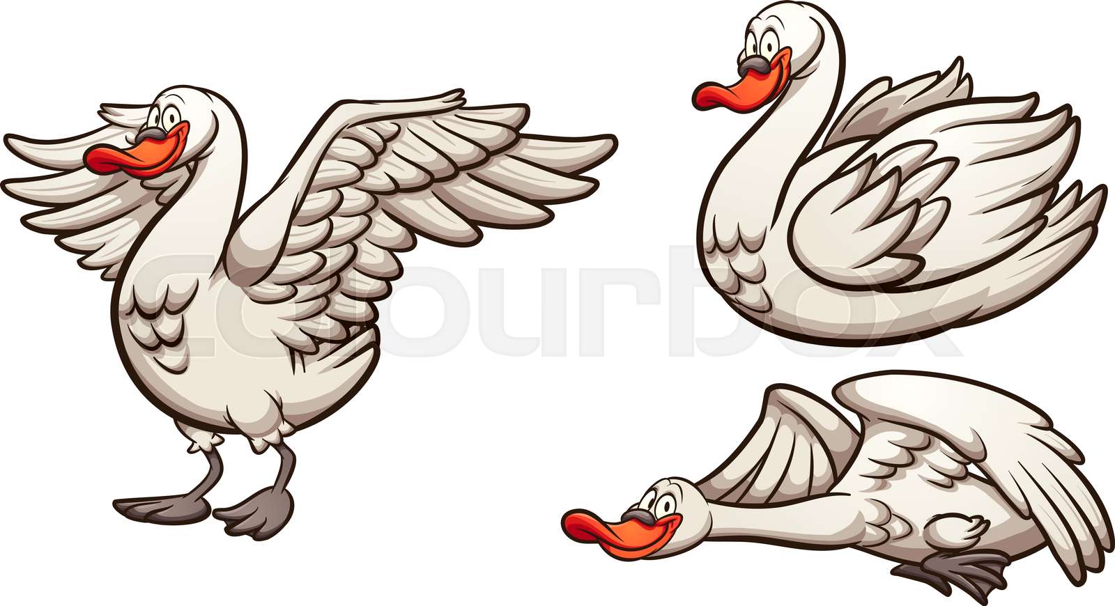 Cartoon swan | Stock vector | Colourbox