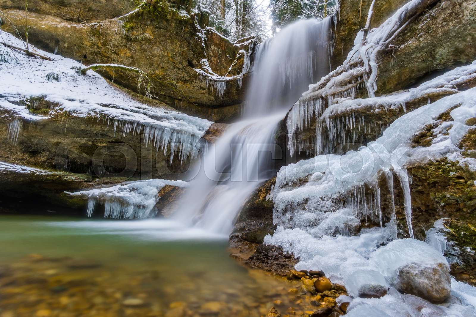 Big icy waterfall | Stock image | Colourbox