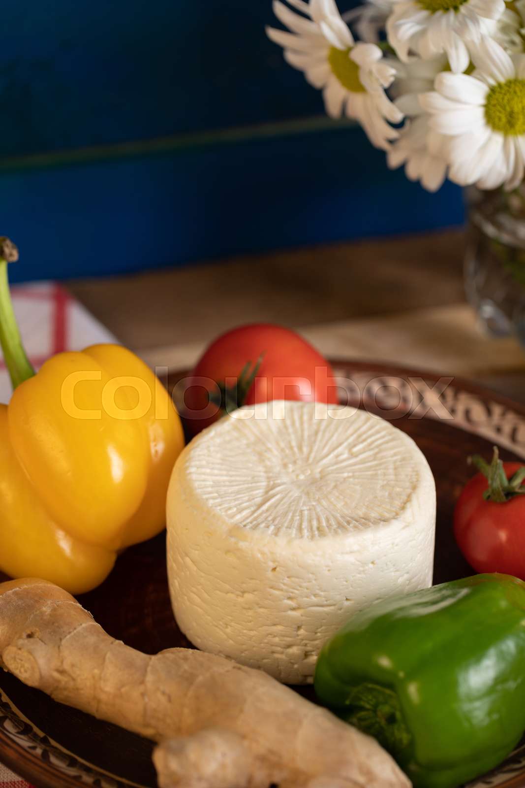 A fresh round white cheese | Stock image | Colourbox