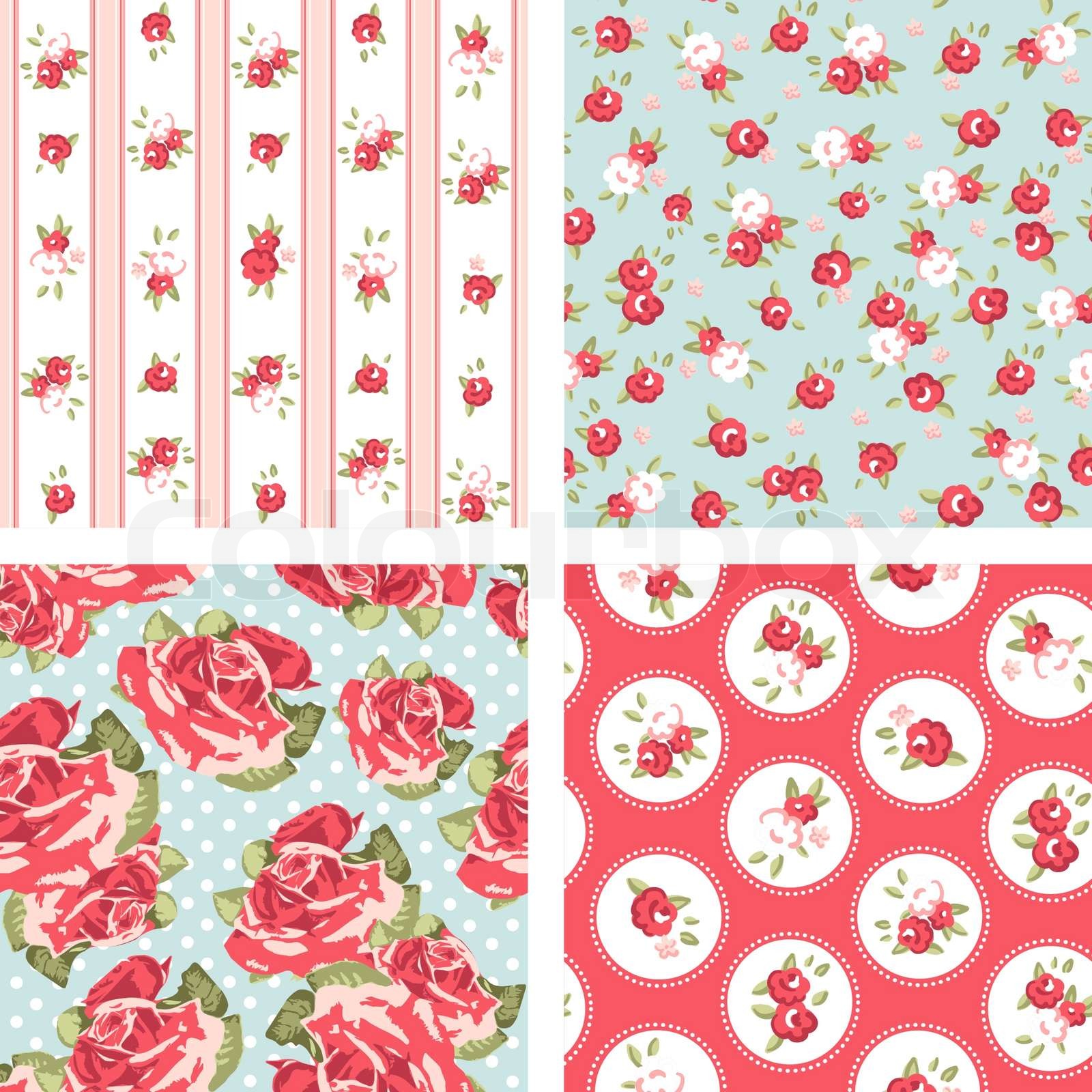Seamless vector Rose wallpaper | Stock vector | Colourbox