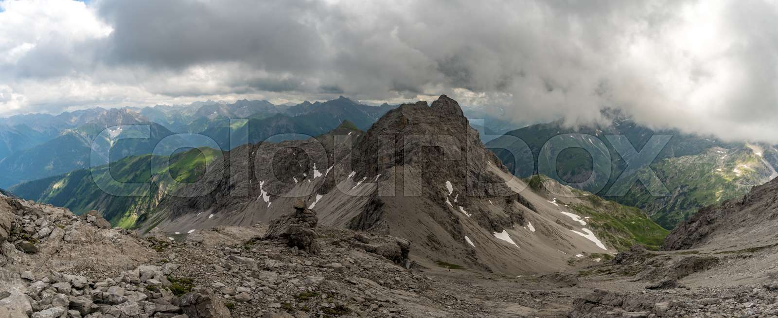 Mountain hike to the Great Krottenkopf | Stock image | Colourbox