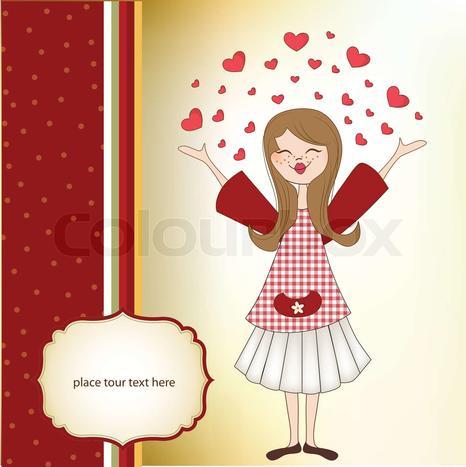 Pretty girl in love | Stock vector | Colourbox