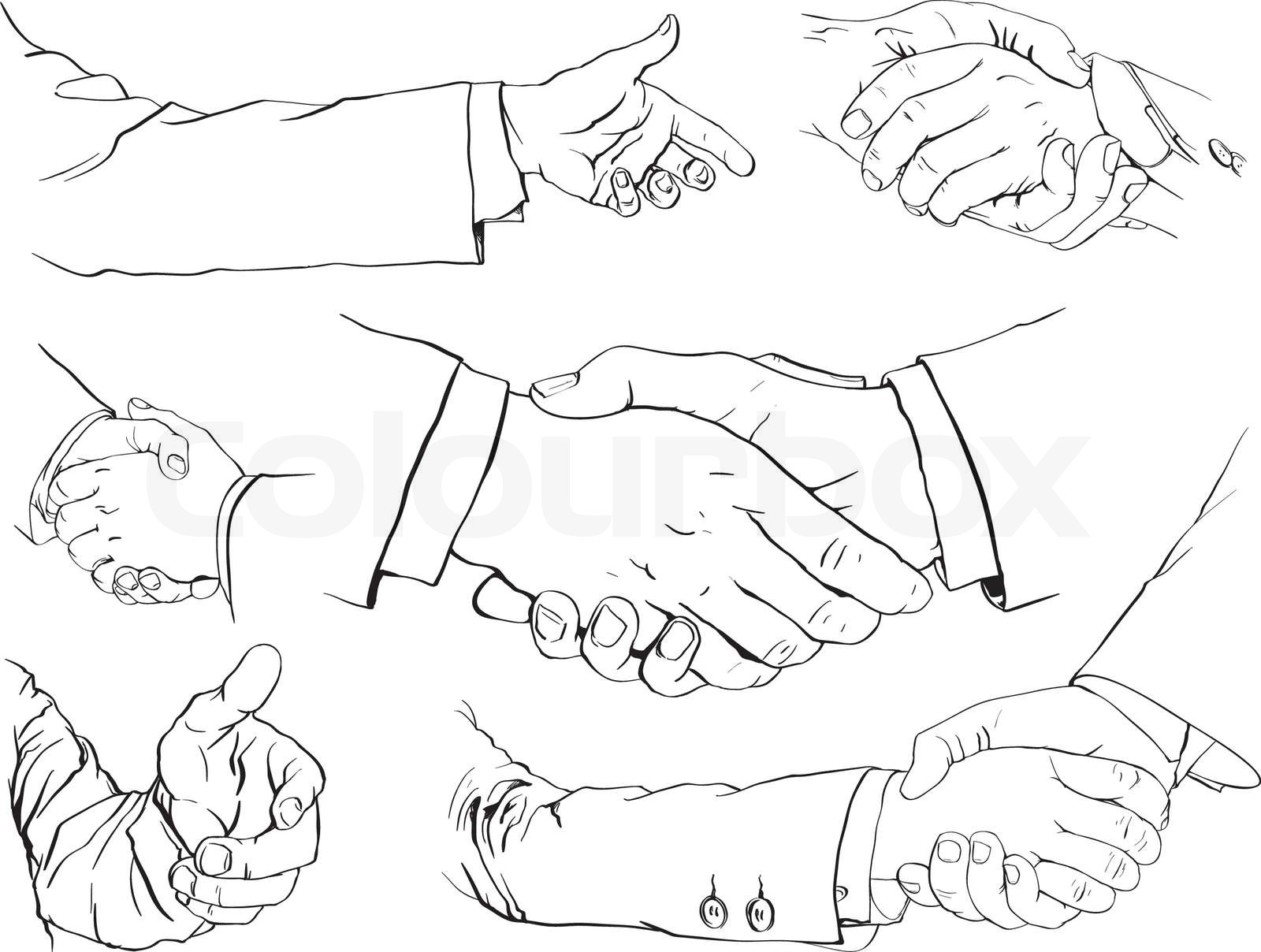 6 illustrations of a handshake | Stock vector | Colourbox