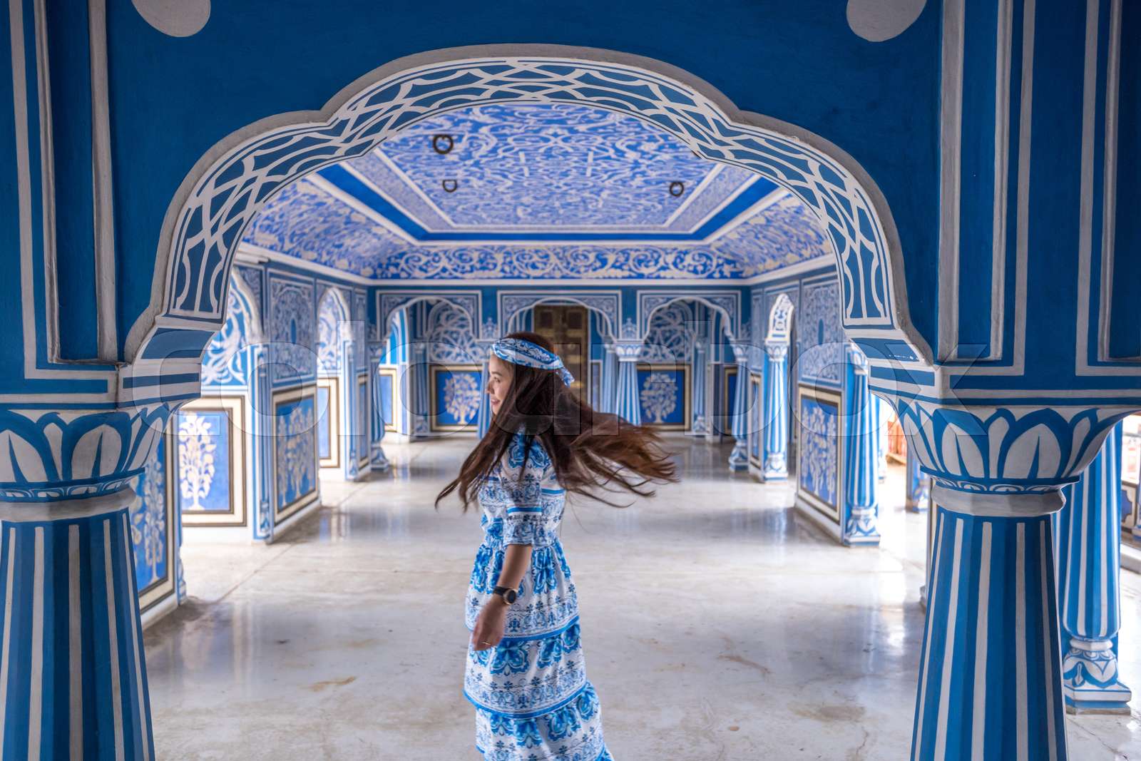 Woman posing at City Palace , Jaipur, Rajasthan, India | Stock image ...