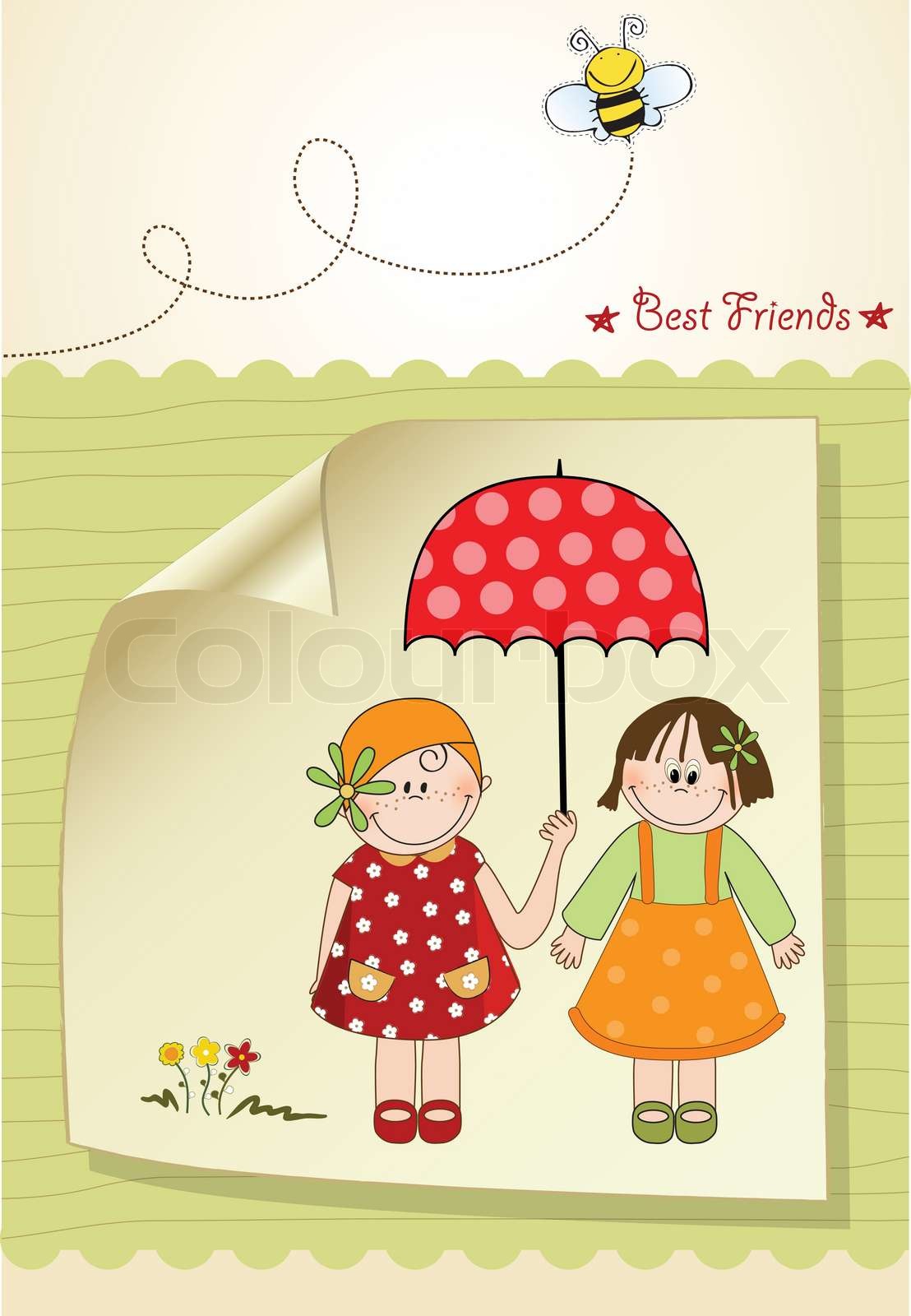 Best friends greeting card | Stock vector | Colourbox