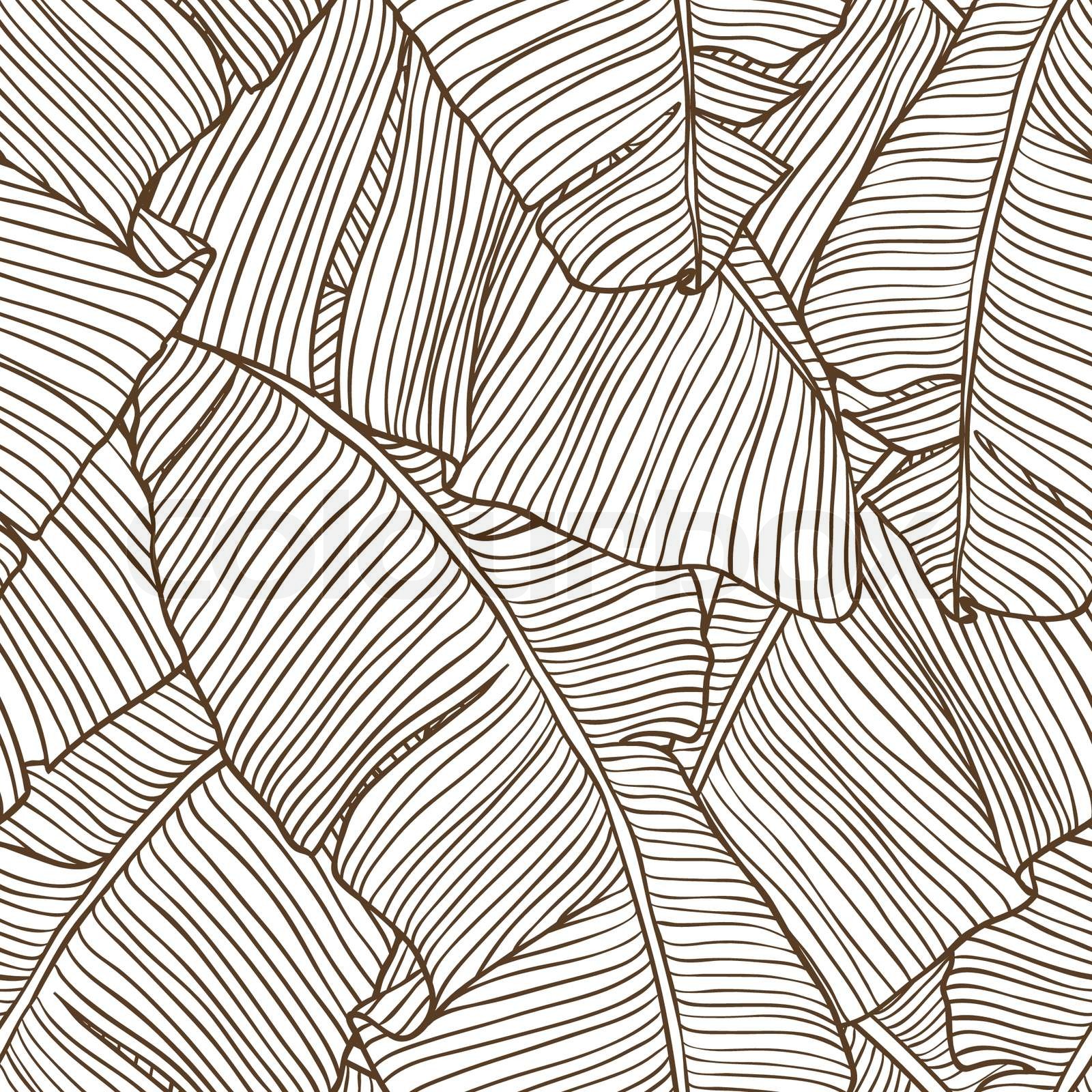 Vector illustration leaves of palm tree Seamless pattern | Stock vector ...