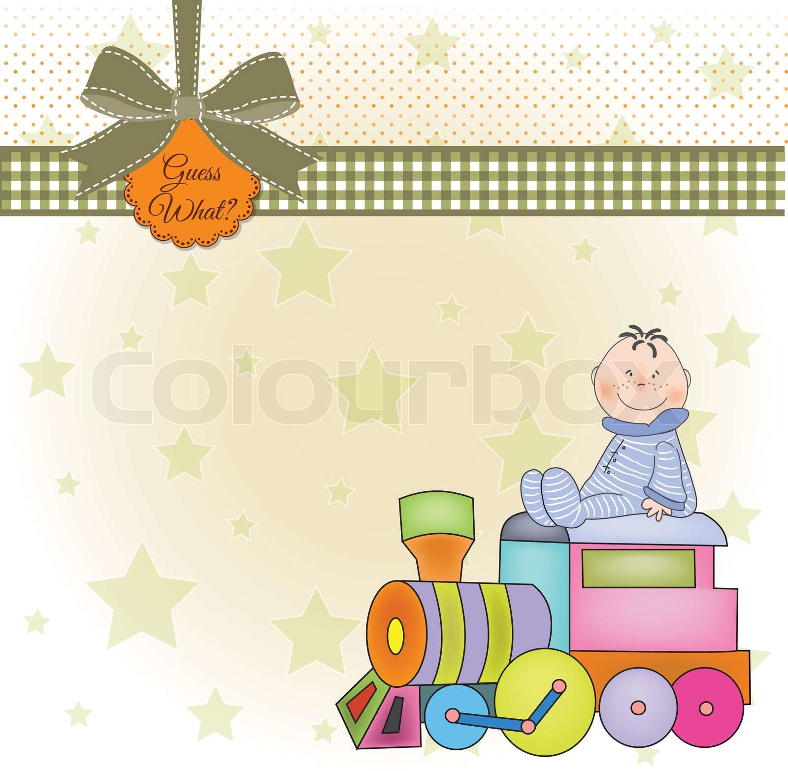 Customizable birthday greeting card with train | Stock vector | Colourbox