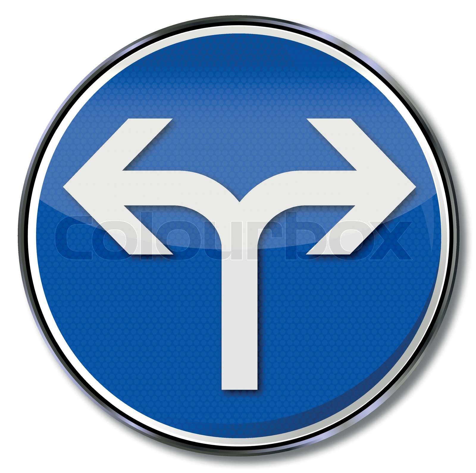 Verkehrsschild Verzweigung | Stock-Vektor | Colourbox