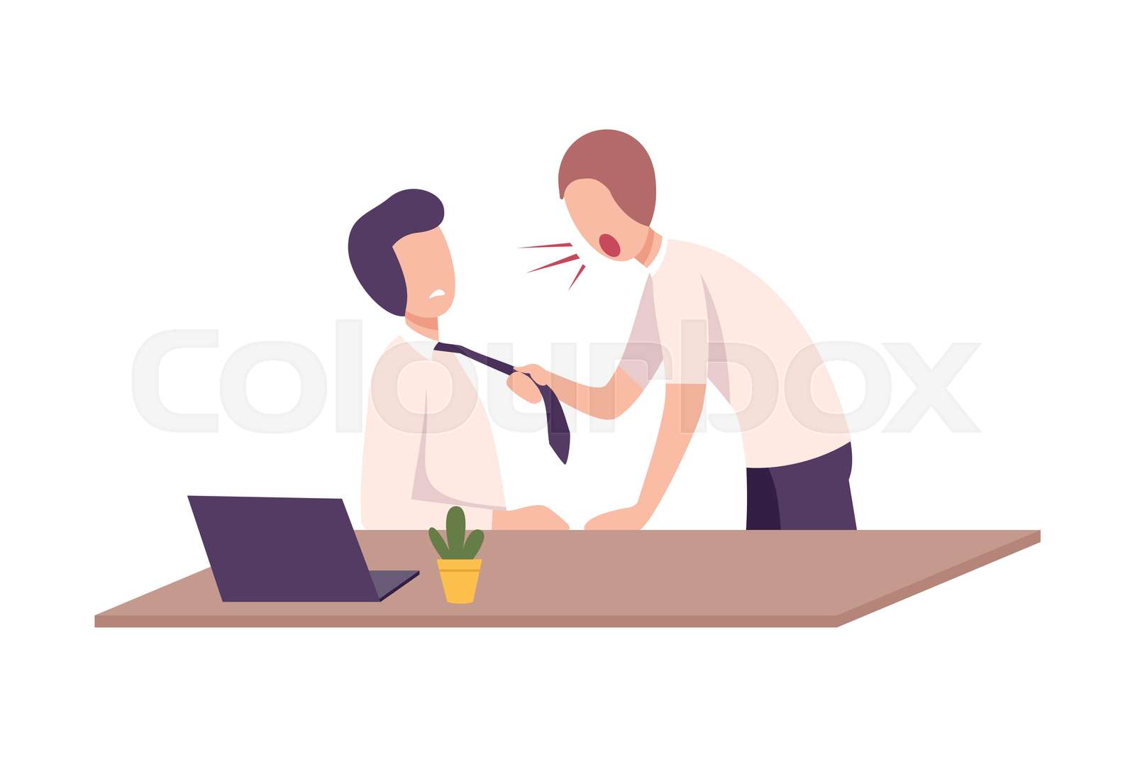 Boss Threatening and Yelling to Male Office Worker, Frightened Employee ...