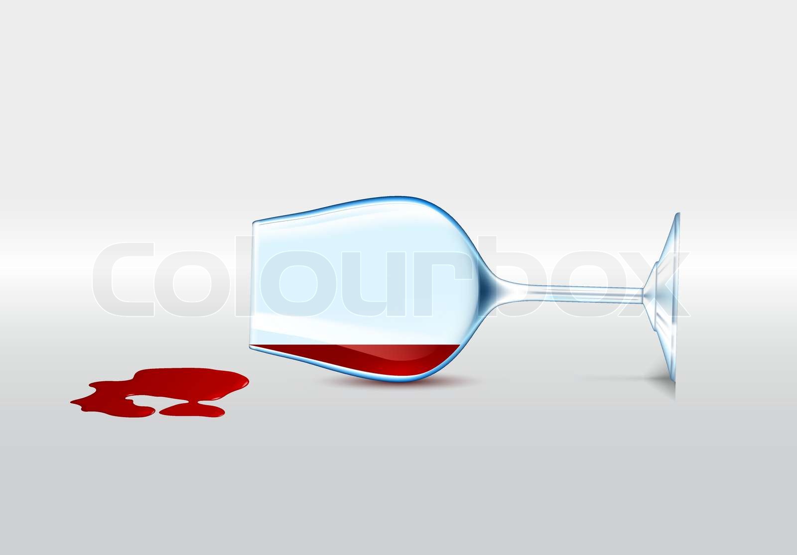red wine spilled from glass | Stock vector | Colourbox