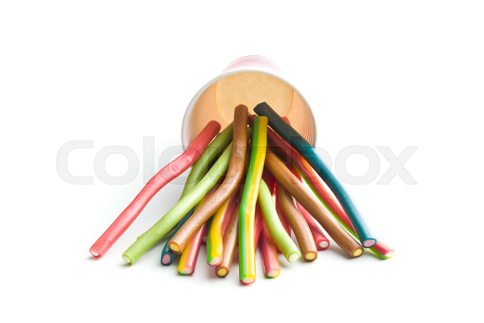 Sweet gummy sticks with different flavor. | Stock image | Colourbox