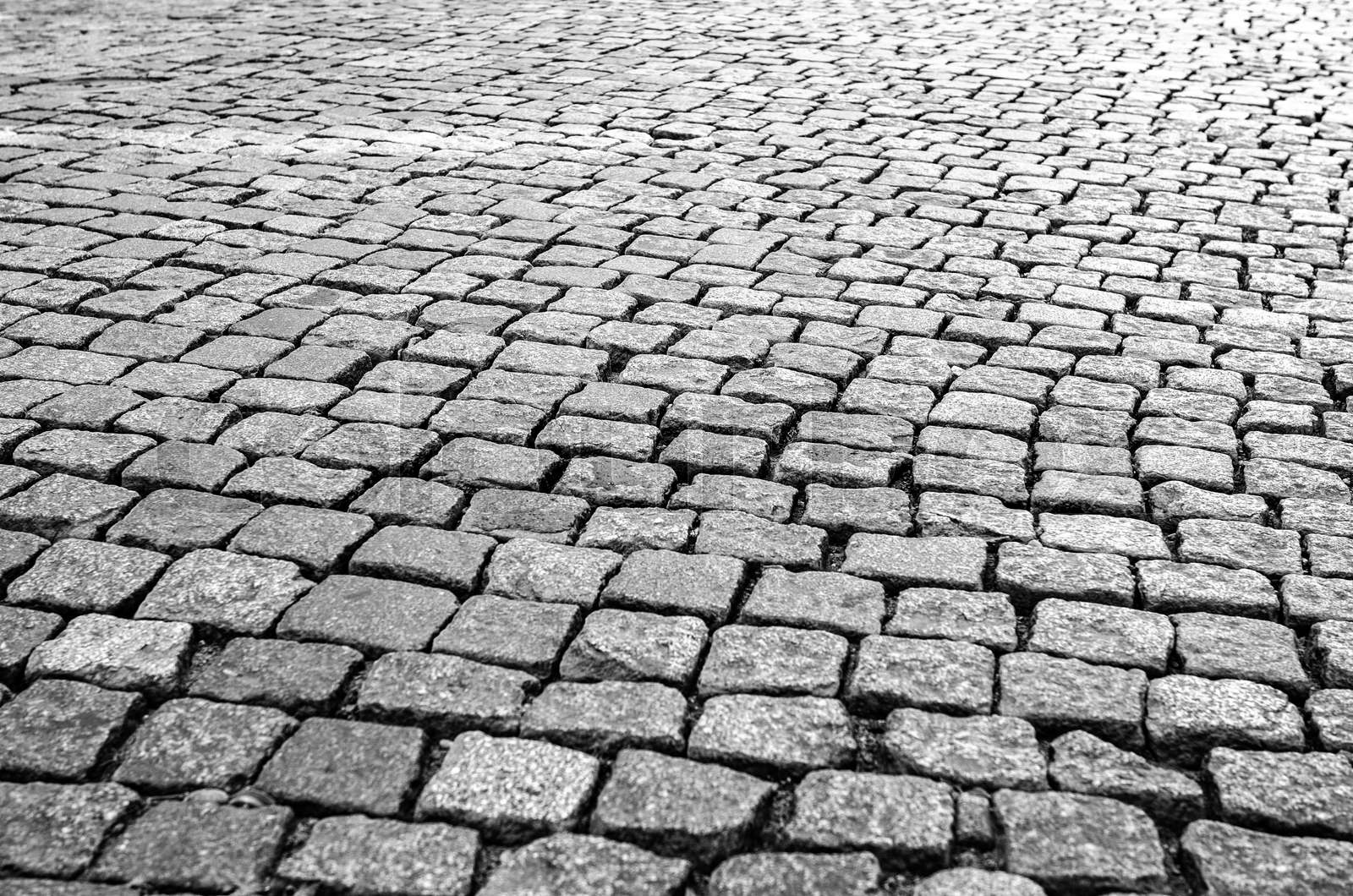 Brick stone street road. | Stock image | Colourbox