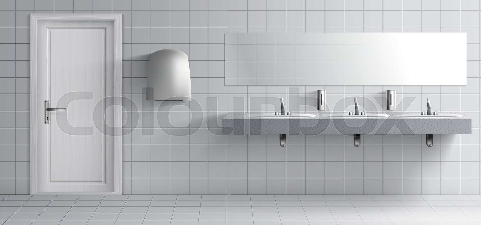 Public toilet room 3d realistic vector interior | Stock vector | Colourbox