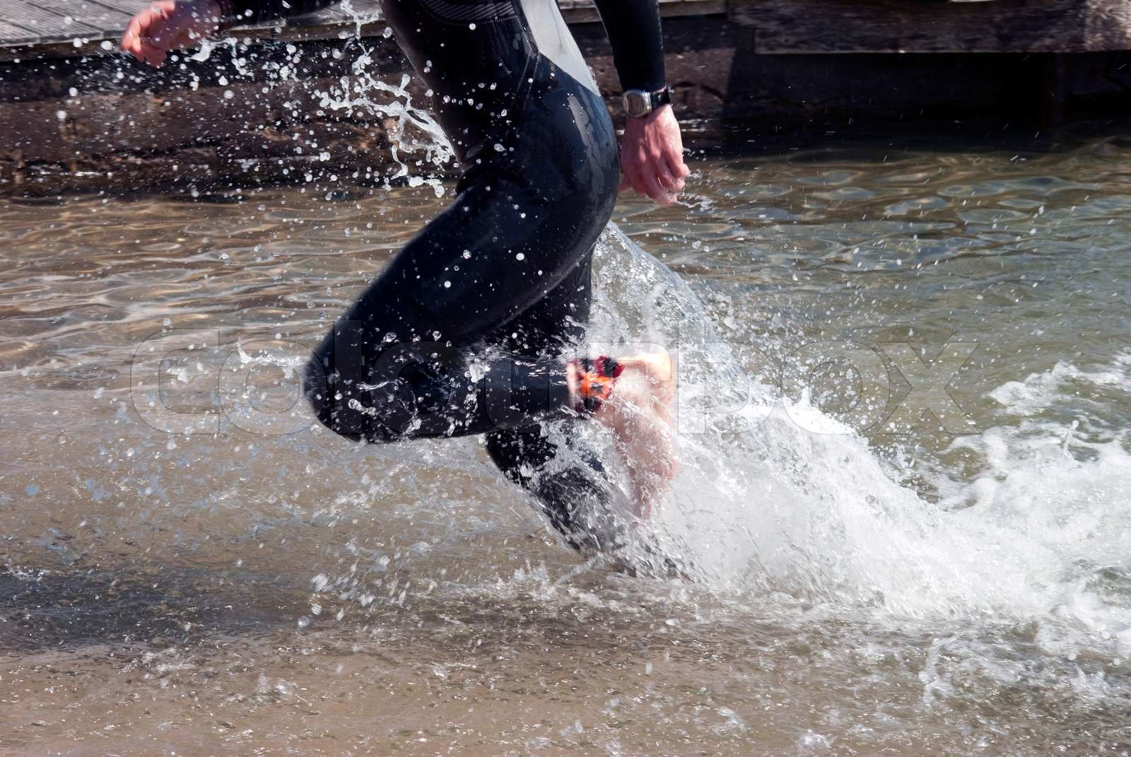 Running in water | Stock image | Colourbox